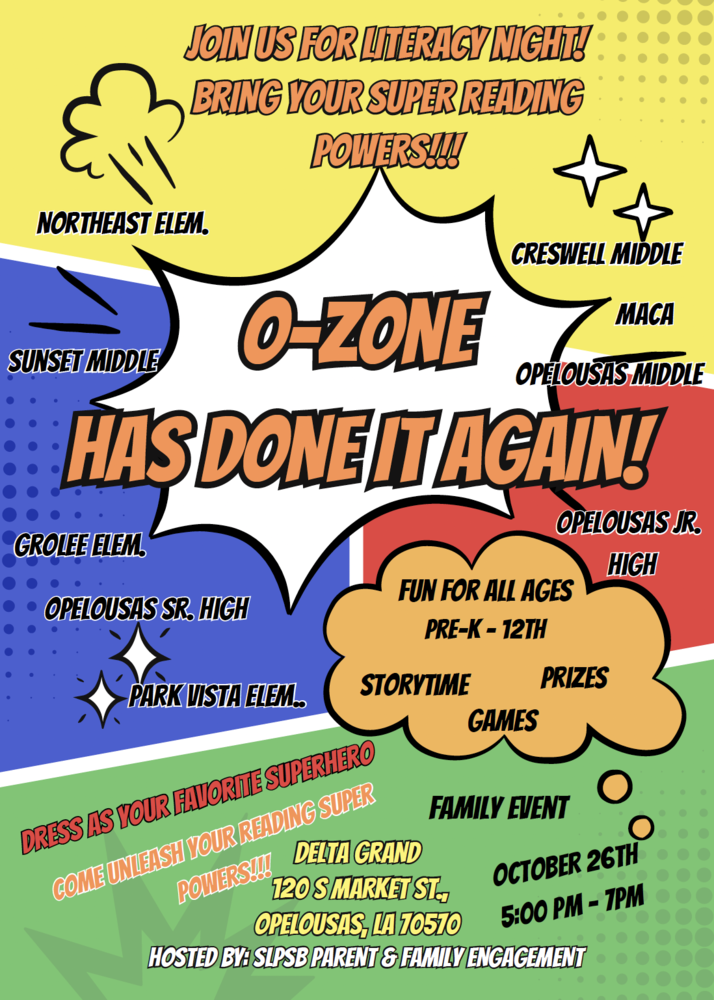 The O-zone Presents: Opelousas Superhero Literacy Night | Opelousas ...