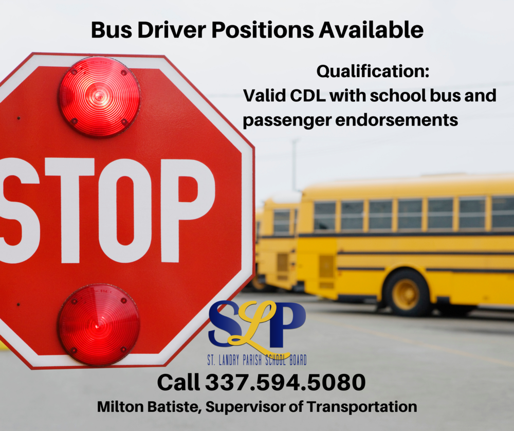 Bus Driver Positions | St. Landry Parish School Board