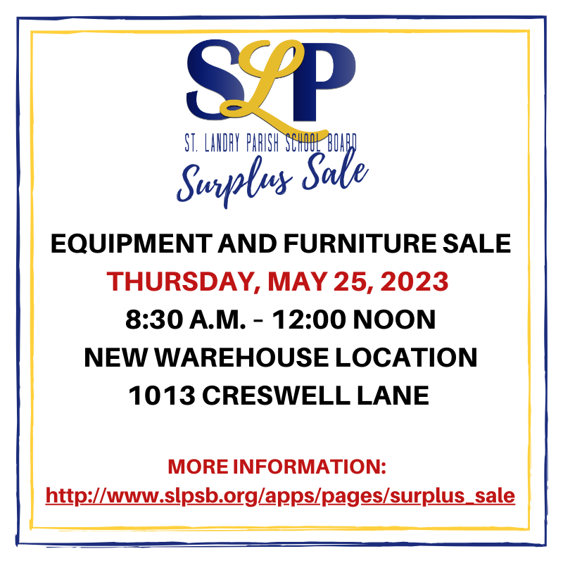 Surplus Sale | Arnaudville Middle School